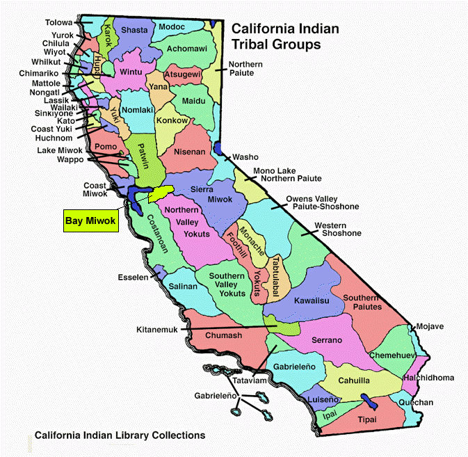 Map Of Bay Miwok Tribelets